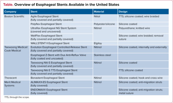 Gastrointestinal Enteral Stents: Esophageal
